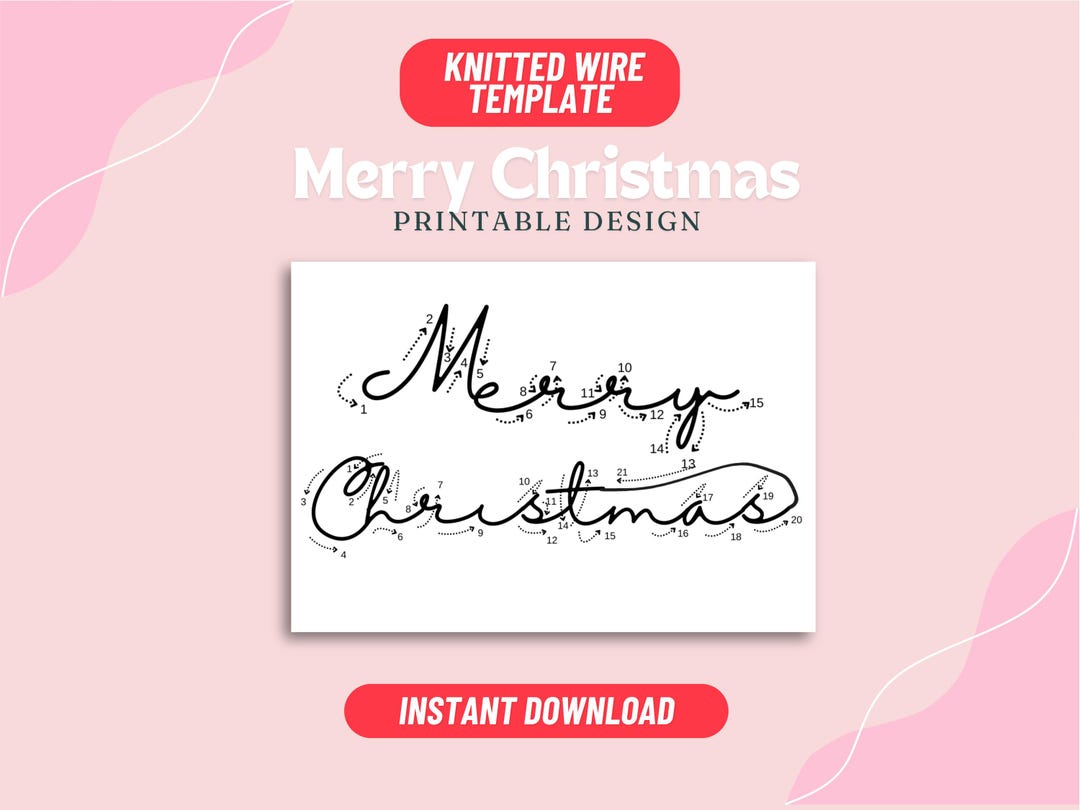 Merry Christmas Wire Art Template, 2 Wire Bending Letter Designs ...