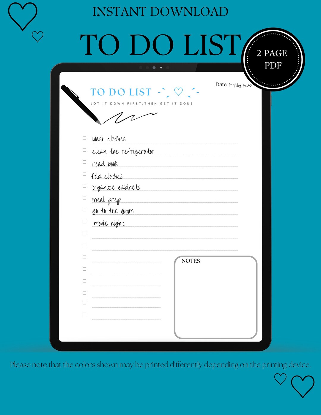 Simple to Do List Printable | iPad to Do List | to Do List Goodnotes ...