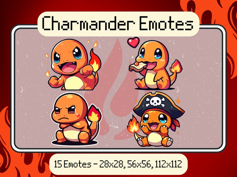 Charmander Twitch Emotes - Etsy