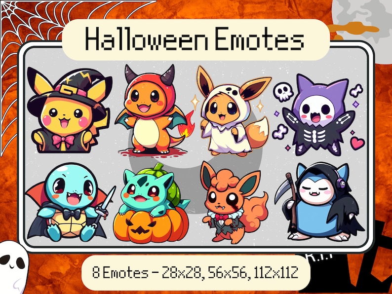 Pokemon Halloween Twitch Emote Pack - Etsy
