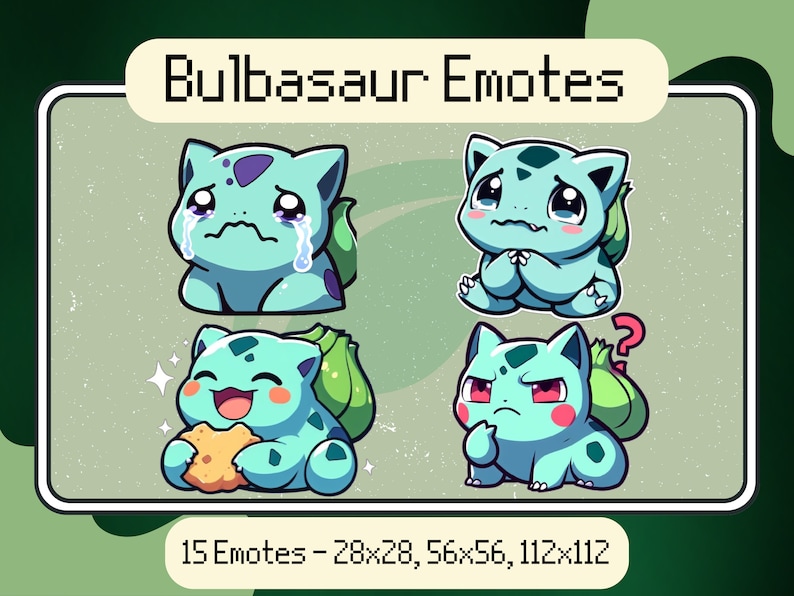 Bulbasaur Twitch Emotes - Etsy