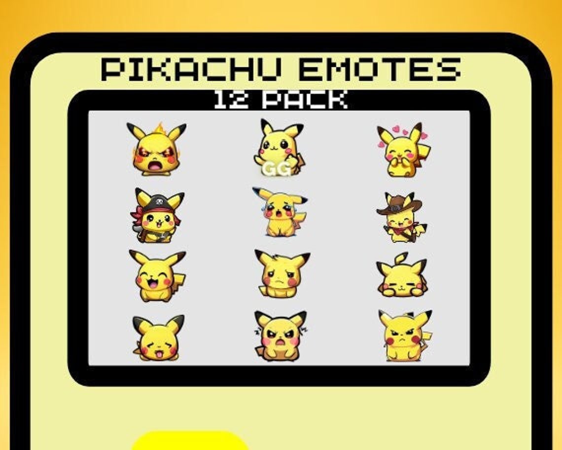 Pikachu Twitch Emotes - Etsy