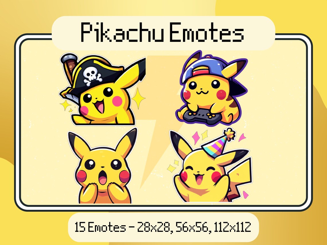 Pikachu Twitch Emotes - Etsy