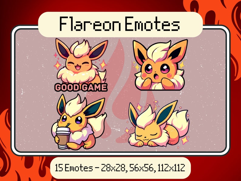 Flareon Twitch Emotes - Etsy