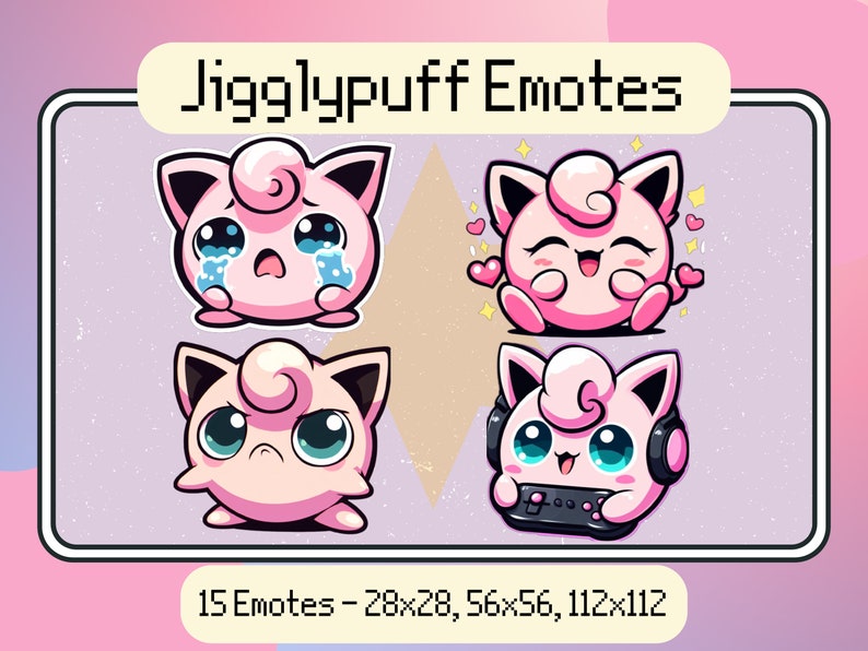 Jigglypuff Twitch Emotes - Etsy