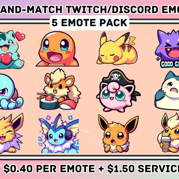 Pikachu Twitch Emotes - Etsy