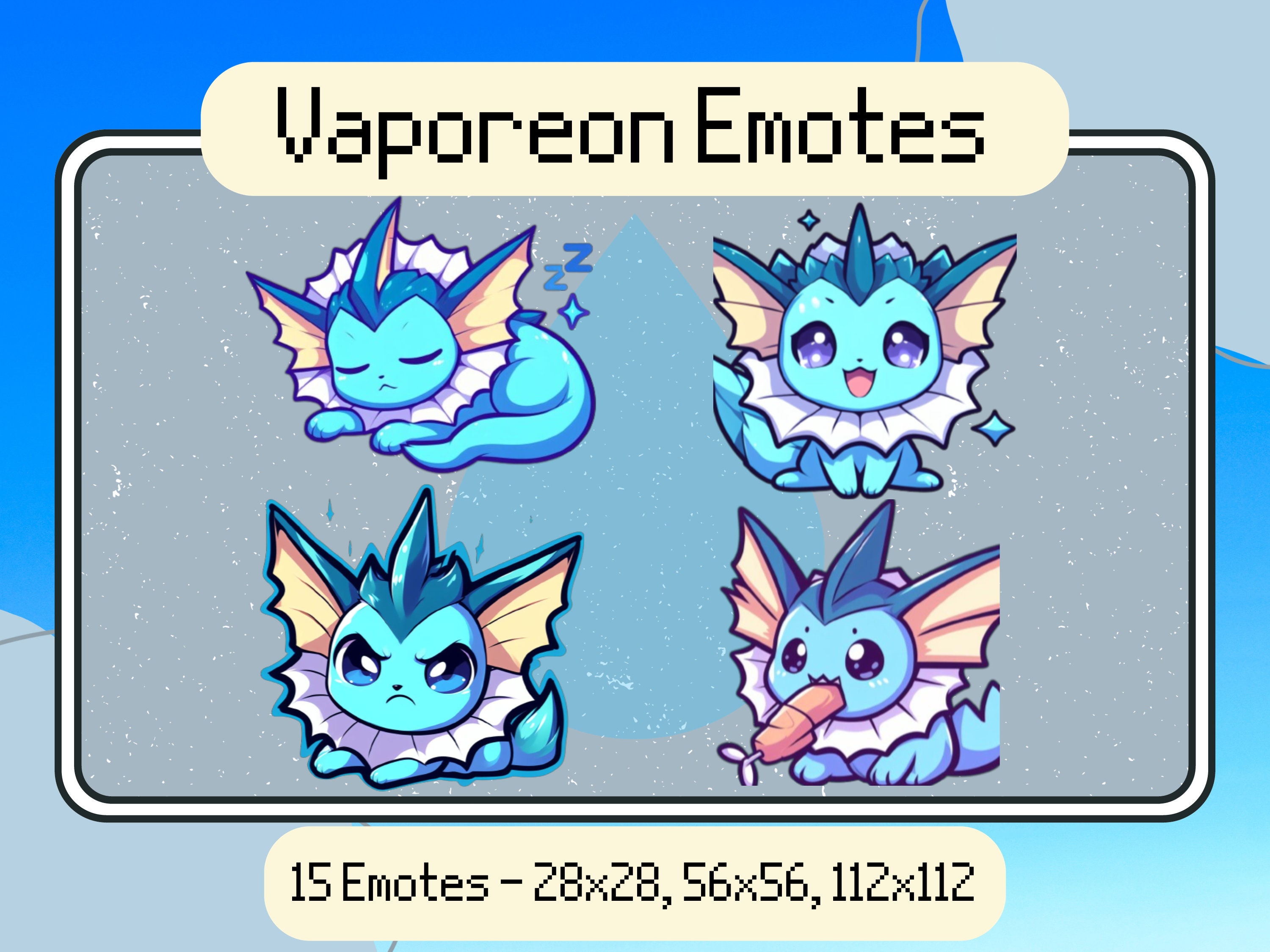 Vaporeon Twitch Emotes - Etsy