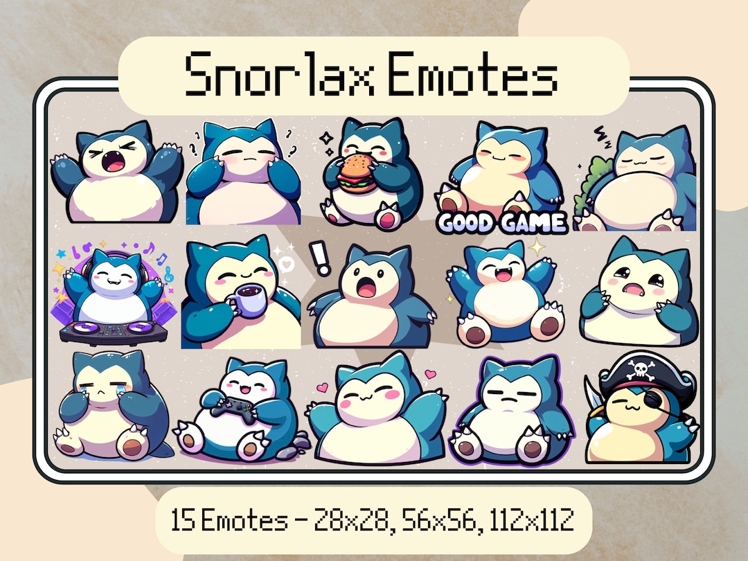Snorlax Twitch Emotes - Etsy