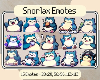 Snorlax Twitch Emotes Bundle, Snorlax Emotes Pack, Snorlax Discord ...