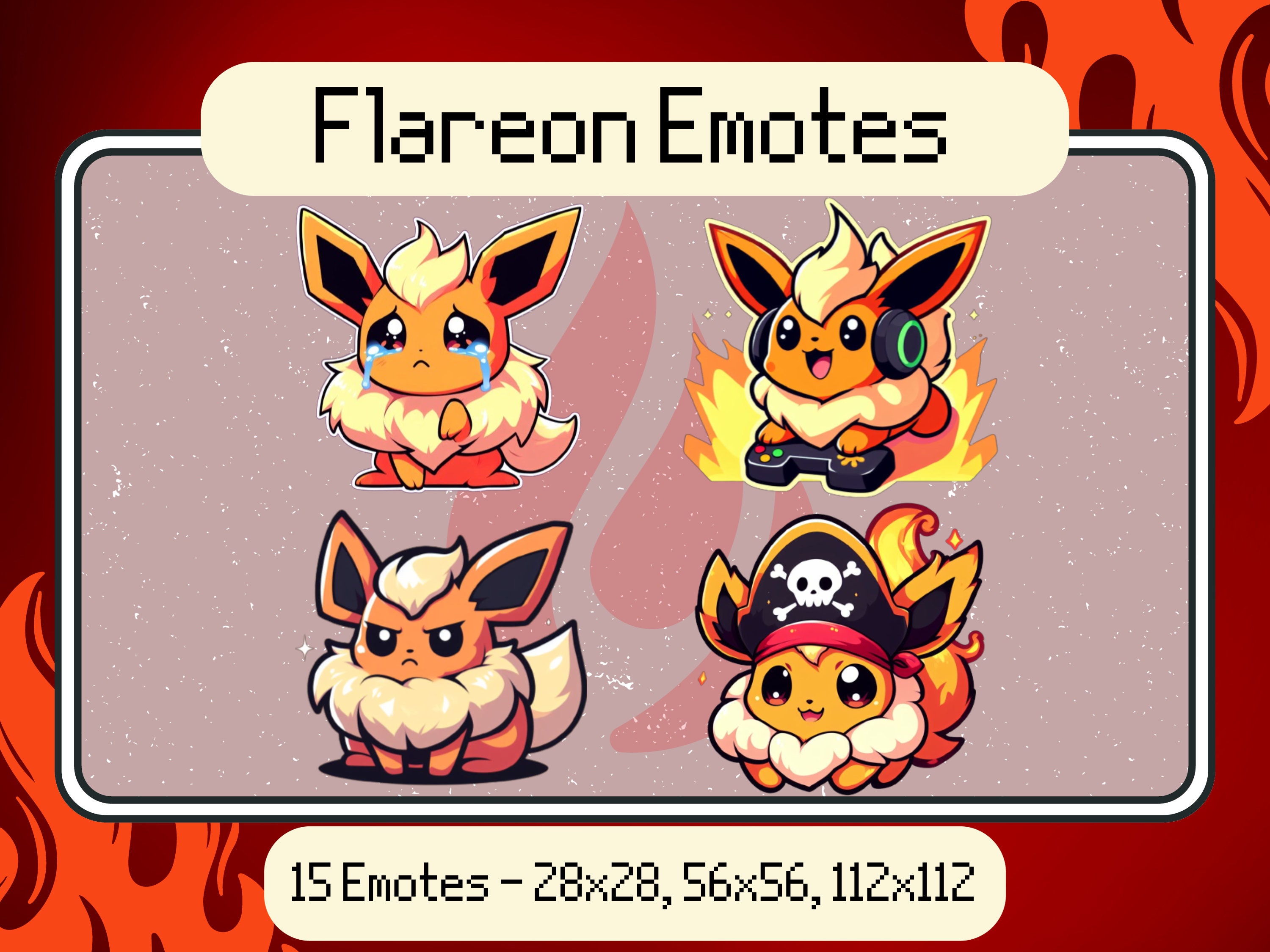 Flareon Twitch Emotes - Etsy
