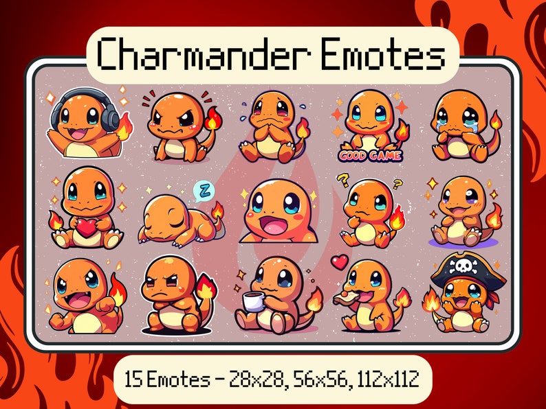 Charmander Twitch Emotes - Etsy