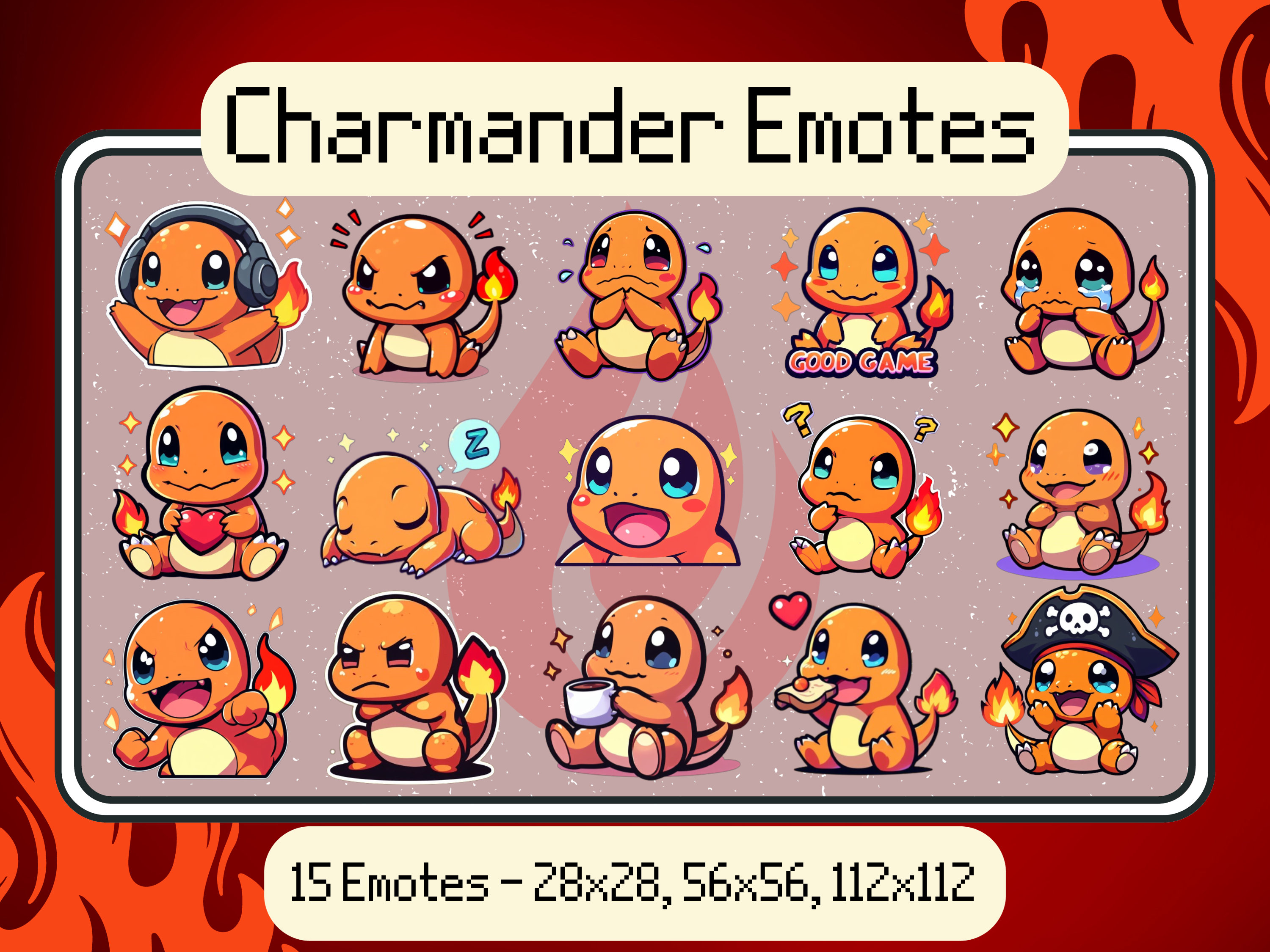 Charmander Twitch Emotes - Etsy
