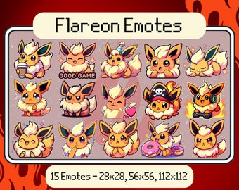 Flareon Emote Bundle / Cute Pokemon Emotes for Twitch and Discord - Etsy