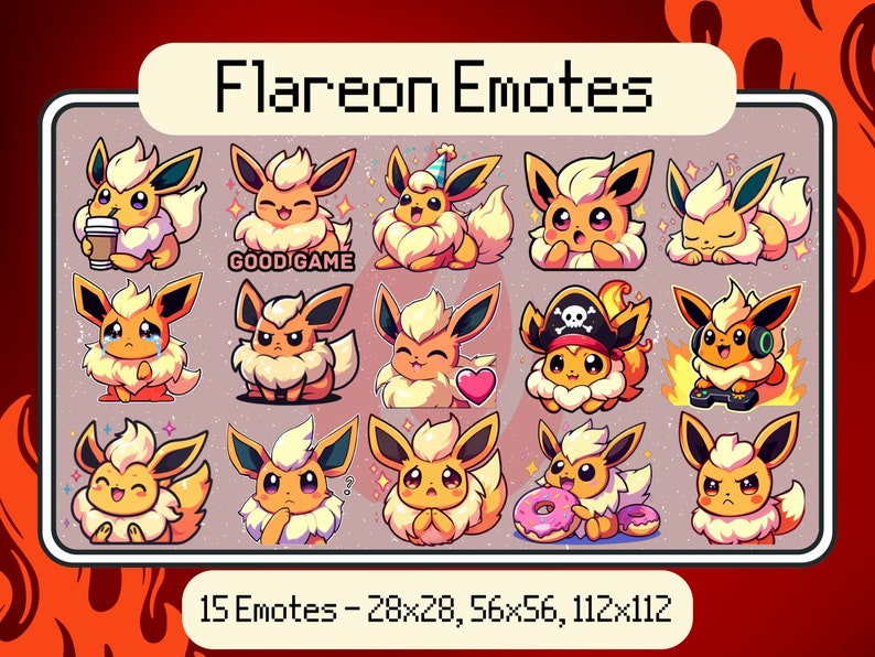 Flareon Twitch Emotes - Etsy