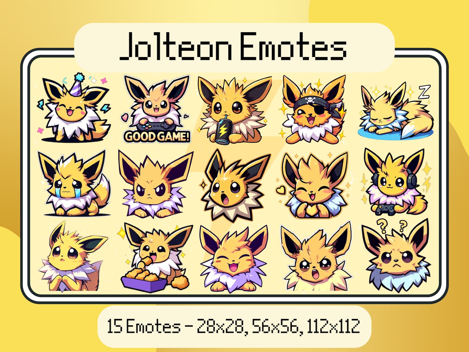 Jolteon Twitch Emotes - Etsy