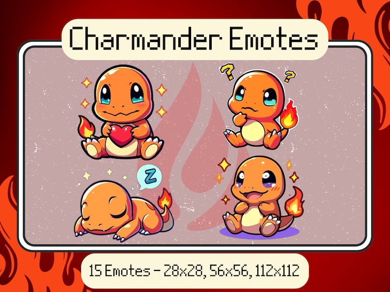 Charmander Twitch Emotes - Etsy