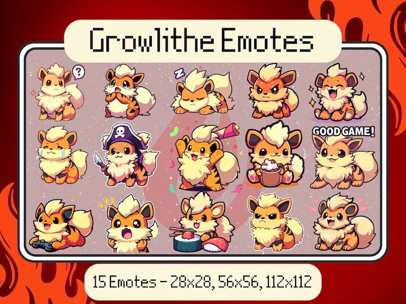 Growlithe Twitch Emotes - Etsy