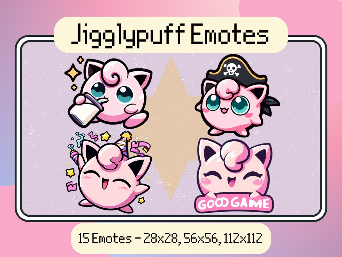 Jigglypuff Twitch Emotes - Etsy