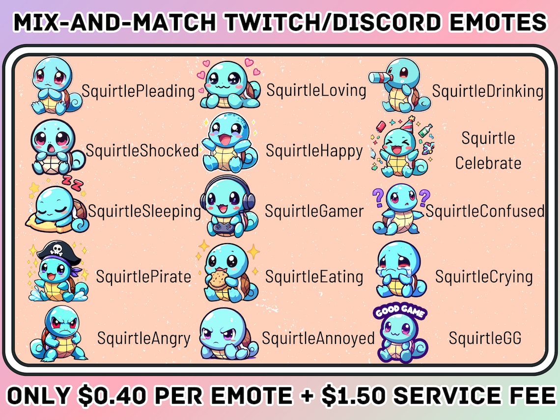 Mix-and-match Pokemon Twitch/discordemotes: 10 Emotes - Etsy