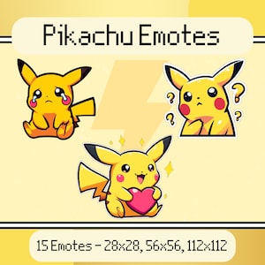 Pikachu Twitch Emotes - Etsy