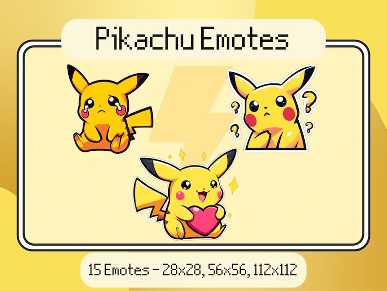 Pikachu Twitch Emotes - Etsy