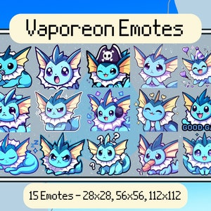 Vaporeon Twitch Emotes - Etsy