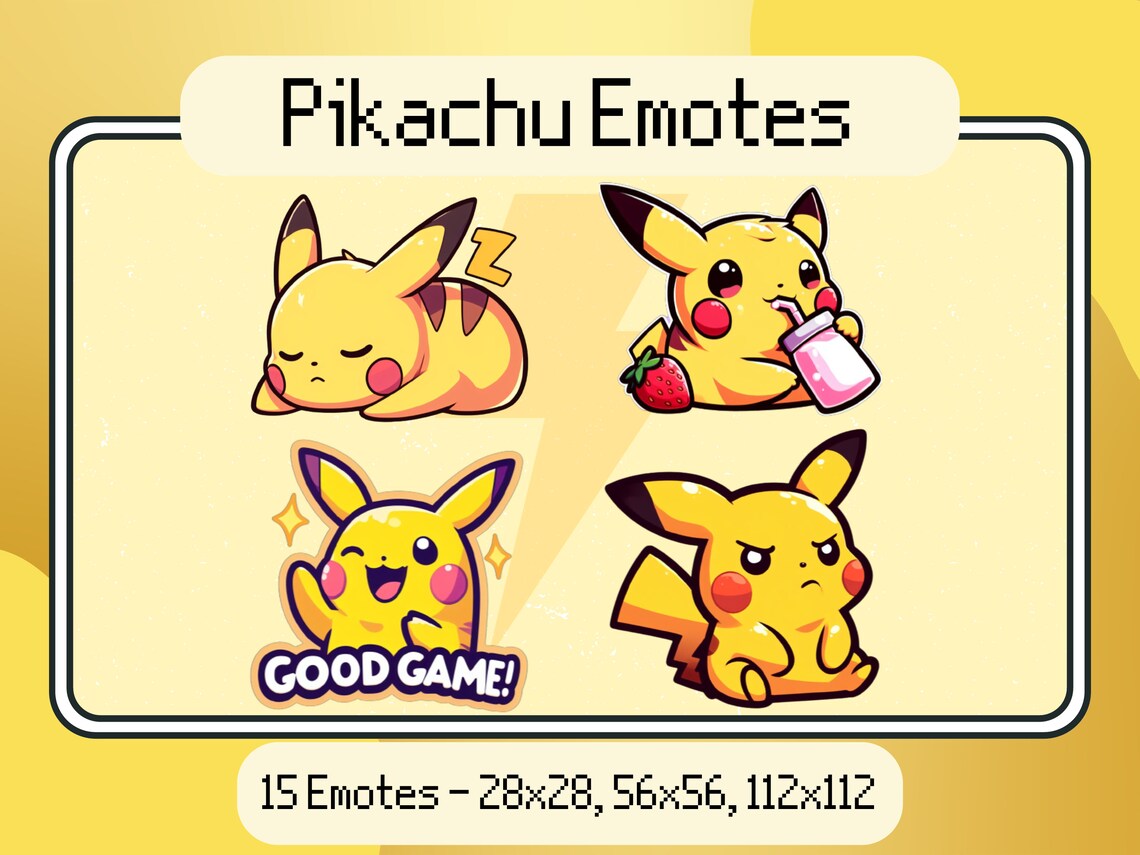Pikachu Twitch Emotes - Etsy