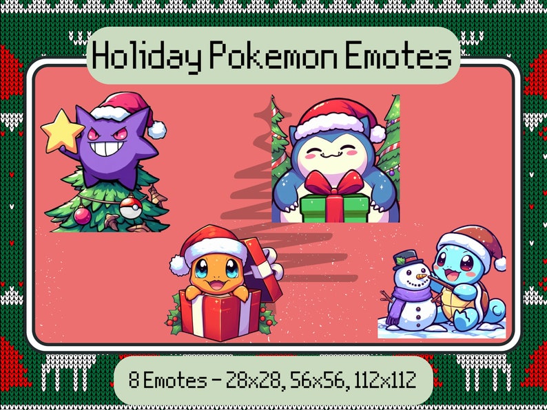 Christmas/holiday Pokemon Twitch/discord Emotes - Etsy