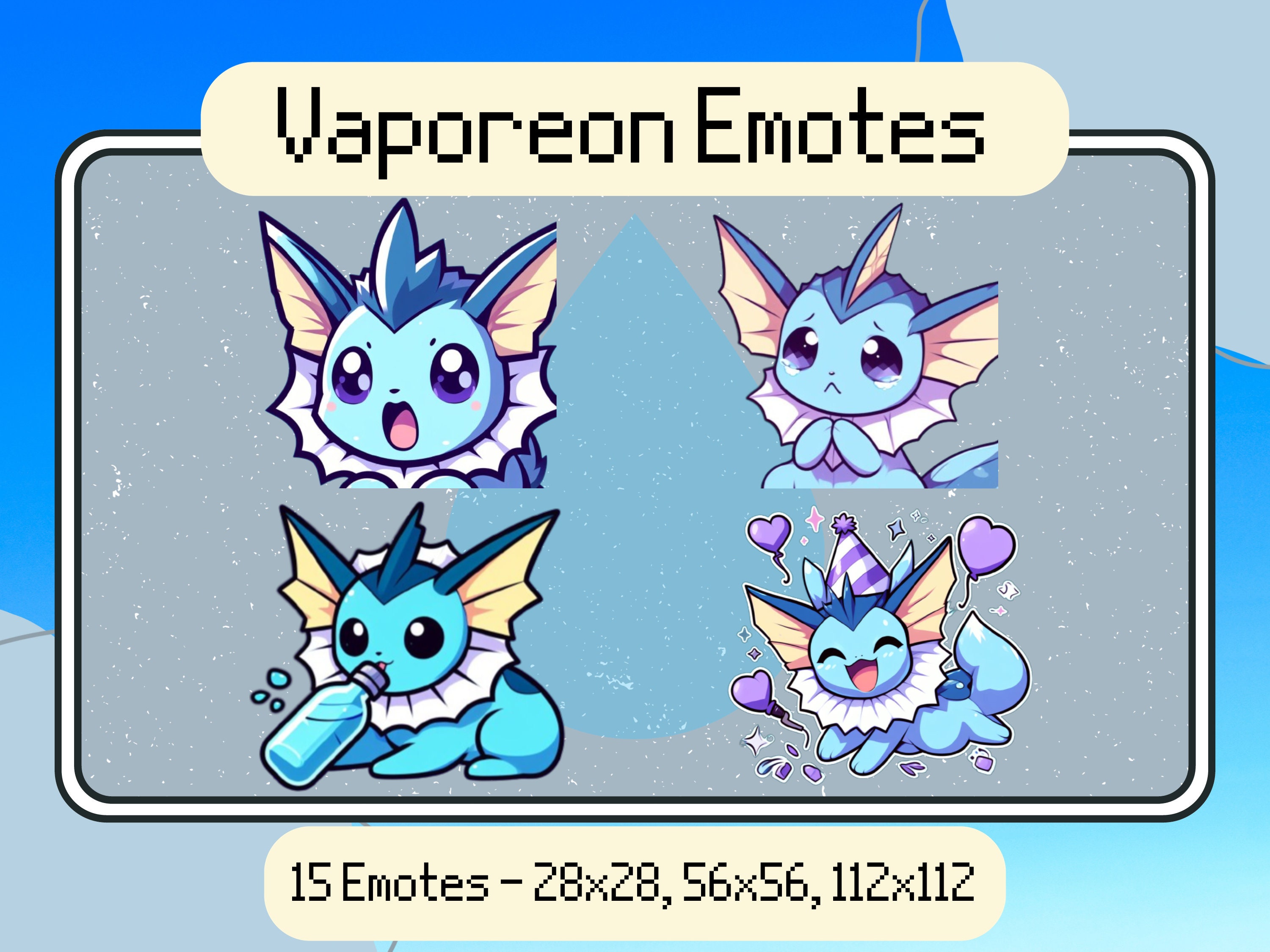 Vaporeon Twitch Emotes - Etsy