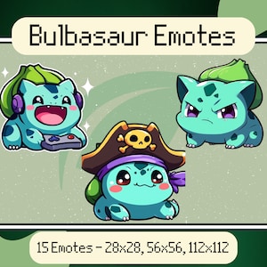 Bulbasaur Twitch Emotes - Etsy
