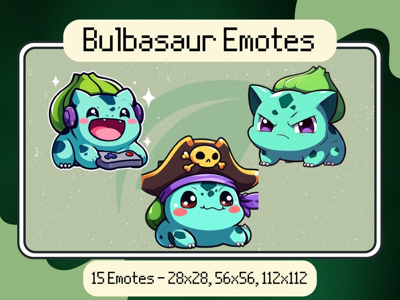 Bulbasaur Twitch Emotes - Etsy