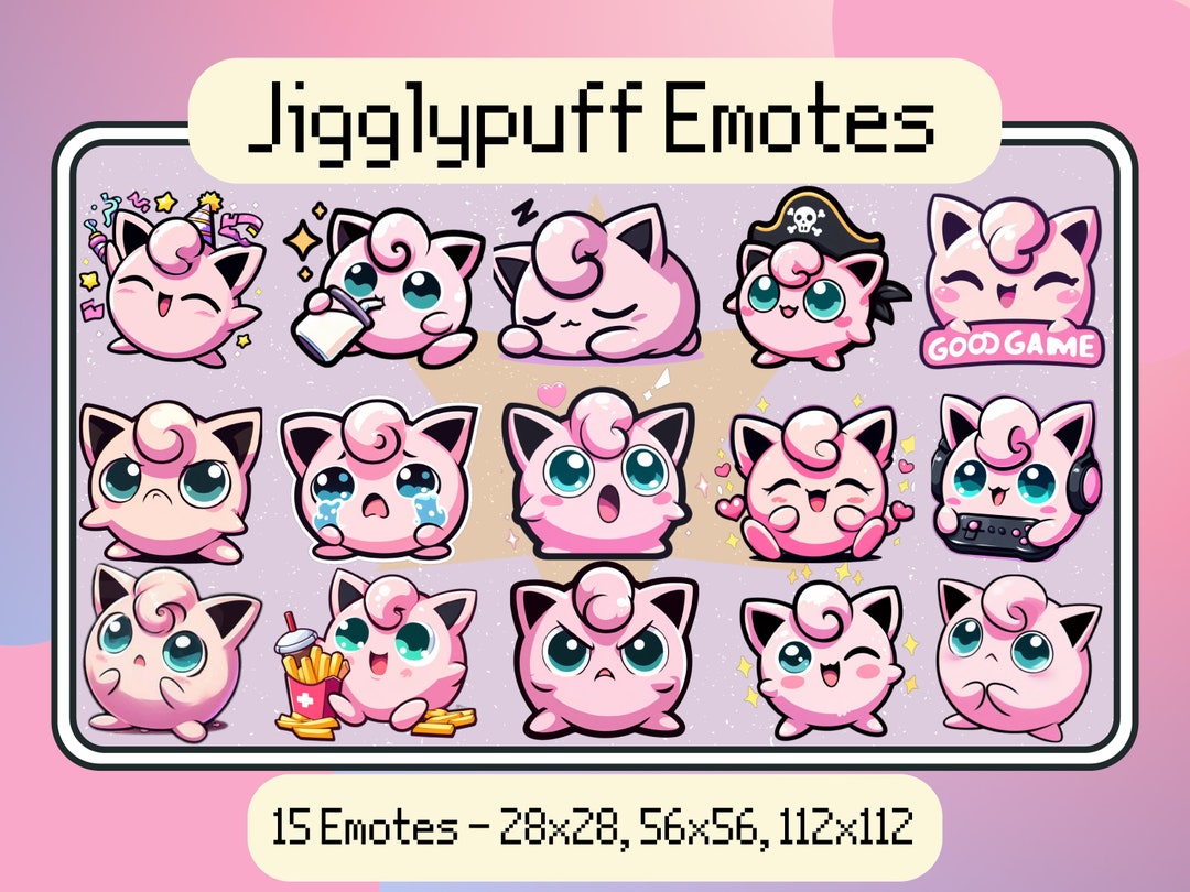 Jigglypuff Twitch Emotes - Etsy