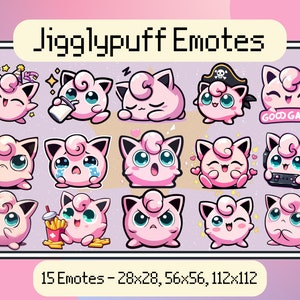 Jigglypuff Twitch Emotes - Etsy