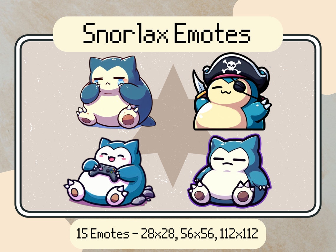 Snorlax Twitch Emotes - Etsy