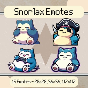 Snorlax Twitch Emotes - Etsy