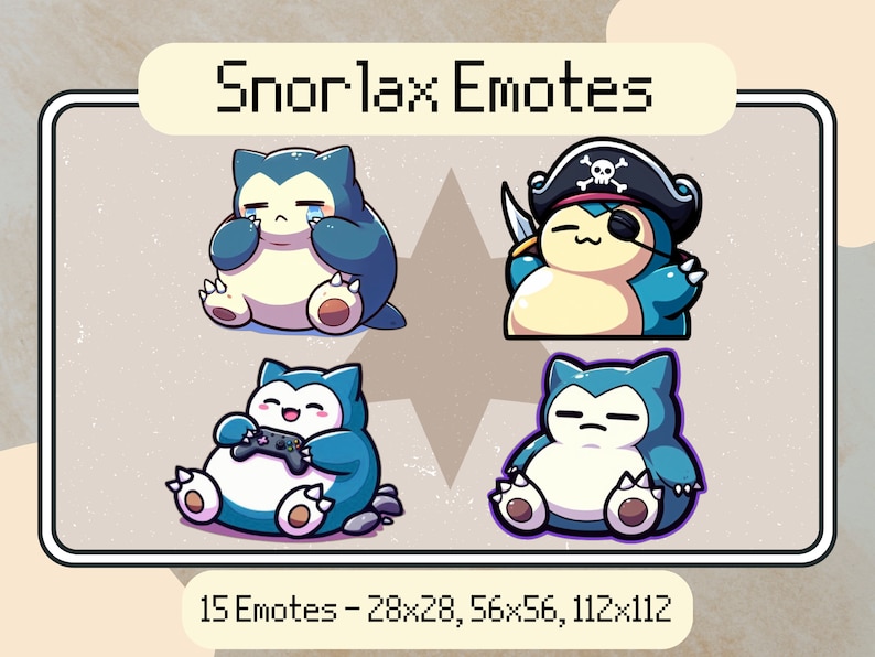 Gestos de Twitch de Snorlax - Etsy México