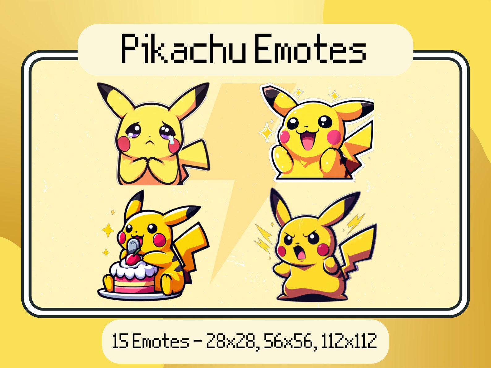 Pikachu Twitch Emotes - Etsy