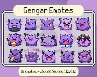 Gengar Mega Pack Emotes/ Gengar Chibi/ Emotes Discord/ Emotes Twitch - Etsy