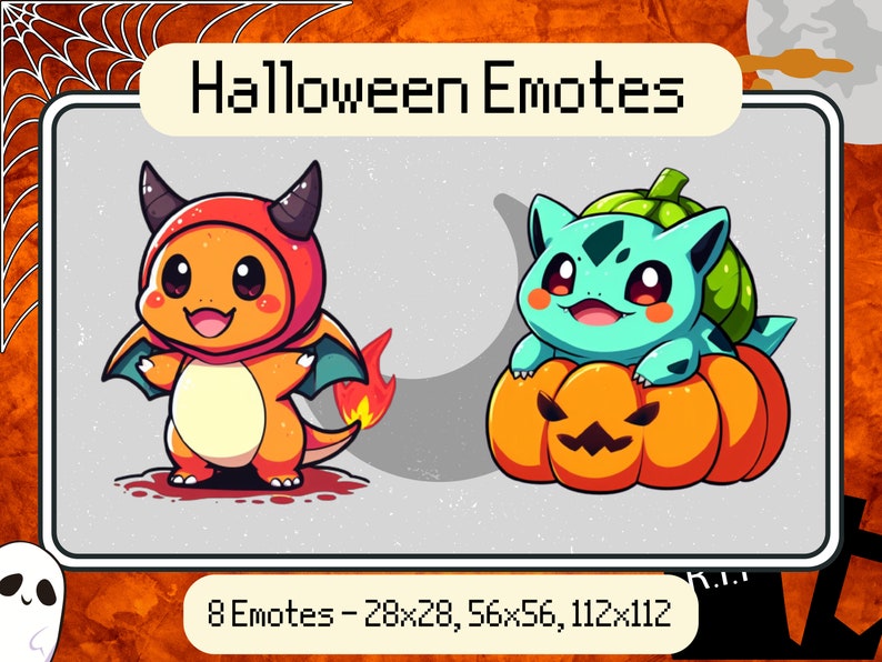 Pokemon Halloween Twitch Emote Pack - Etsy