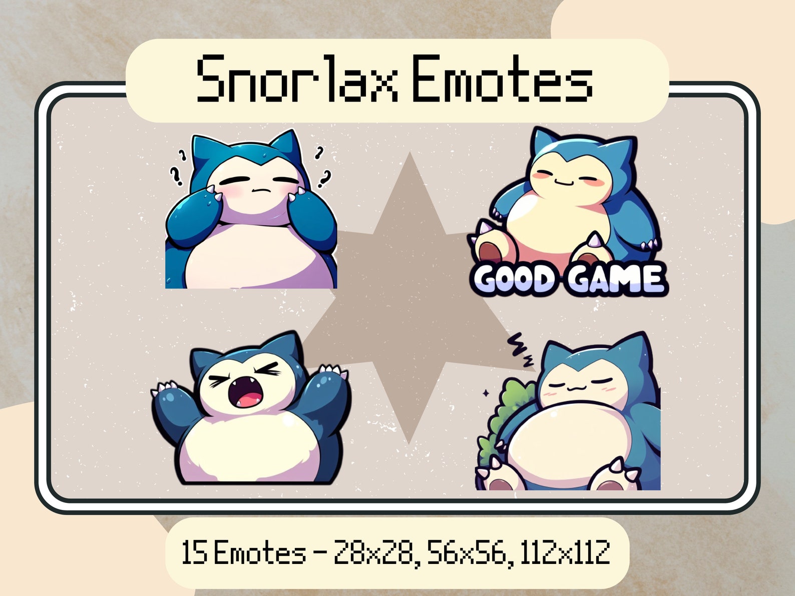 Snorlax Twitch Emotes - Etsy