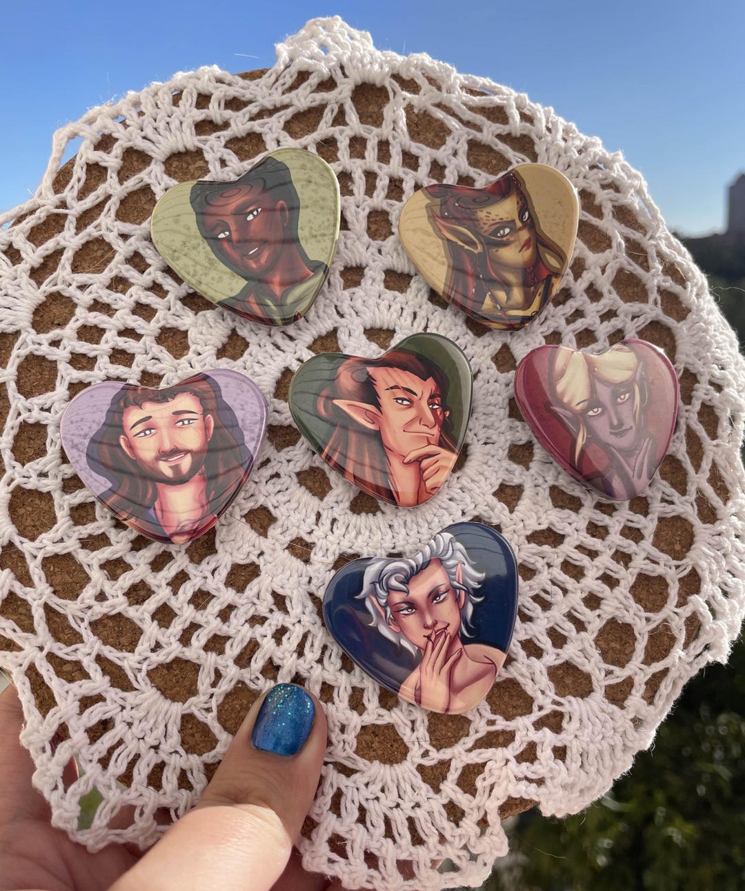 Baldurs Gate 3 Companion Heart Buttons Badges Pins 35x45mm Astarion ...