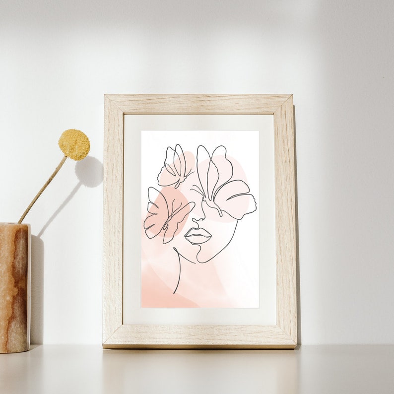 Beautiful Printable Line Art Wall Decor - Etsy