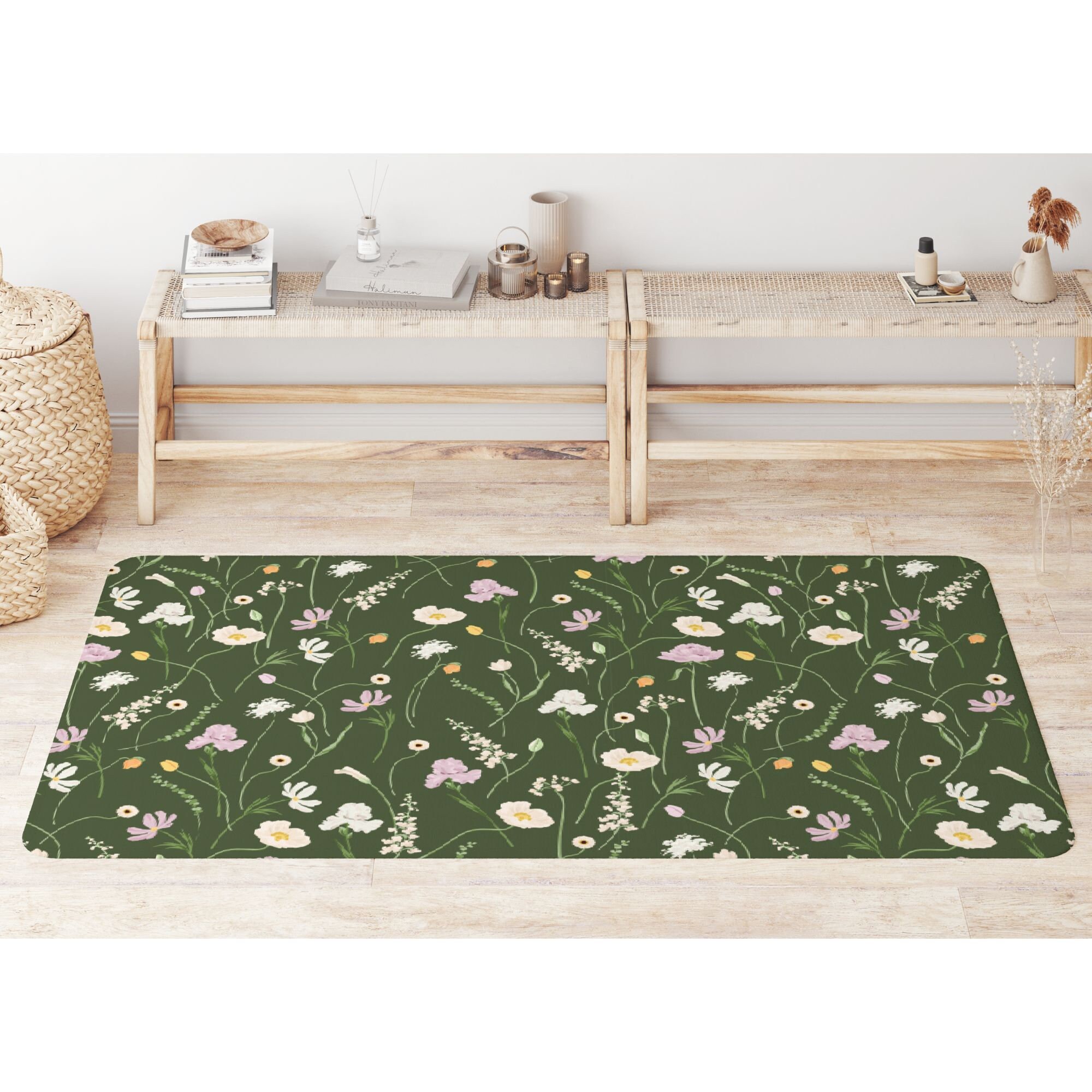 Green Area Rug, Cottagecore Rug, Aesthetic Rug, Green Bedroom Rug ...