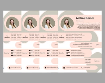 Pink Resume Template | Word and Pages Resume Template | Girl Resume ...