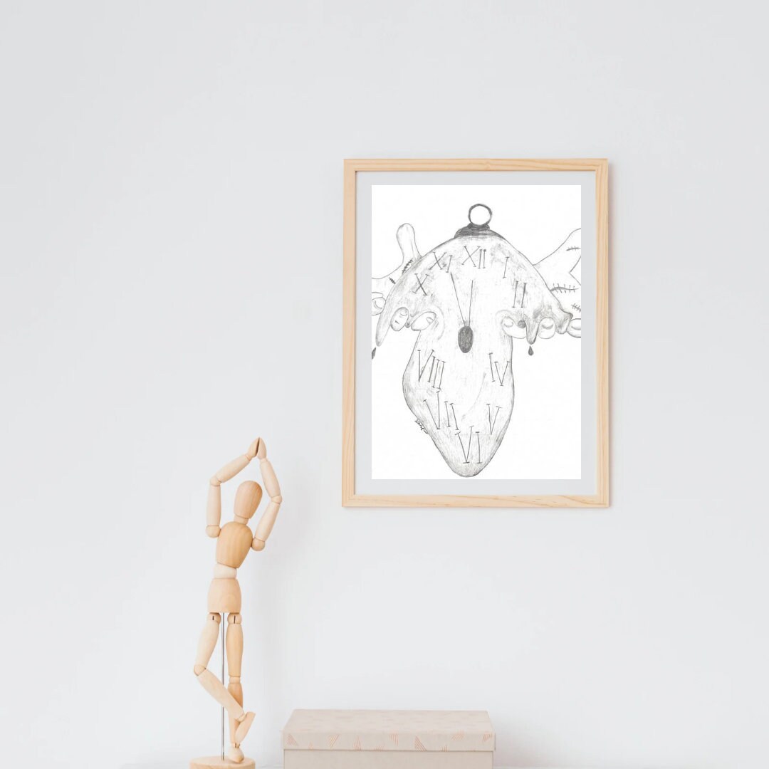 Mental Health Hand Drawn Pencil Expression Printable Art~”time Heals ...