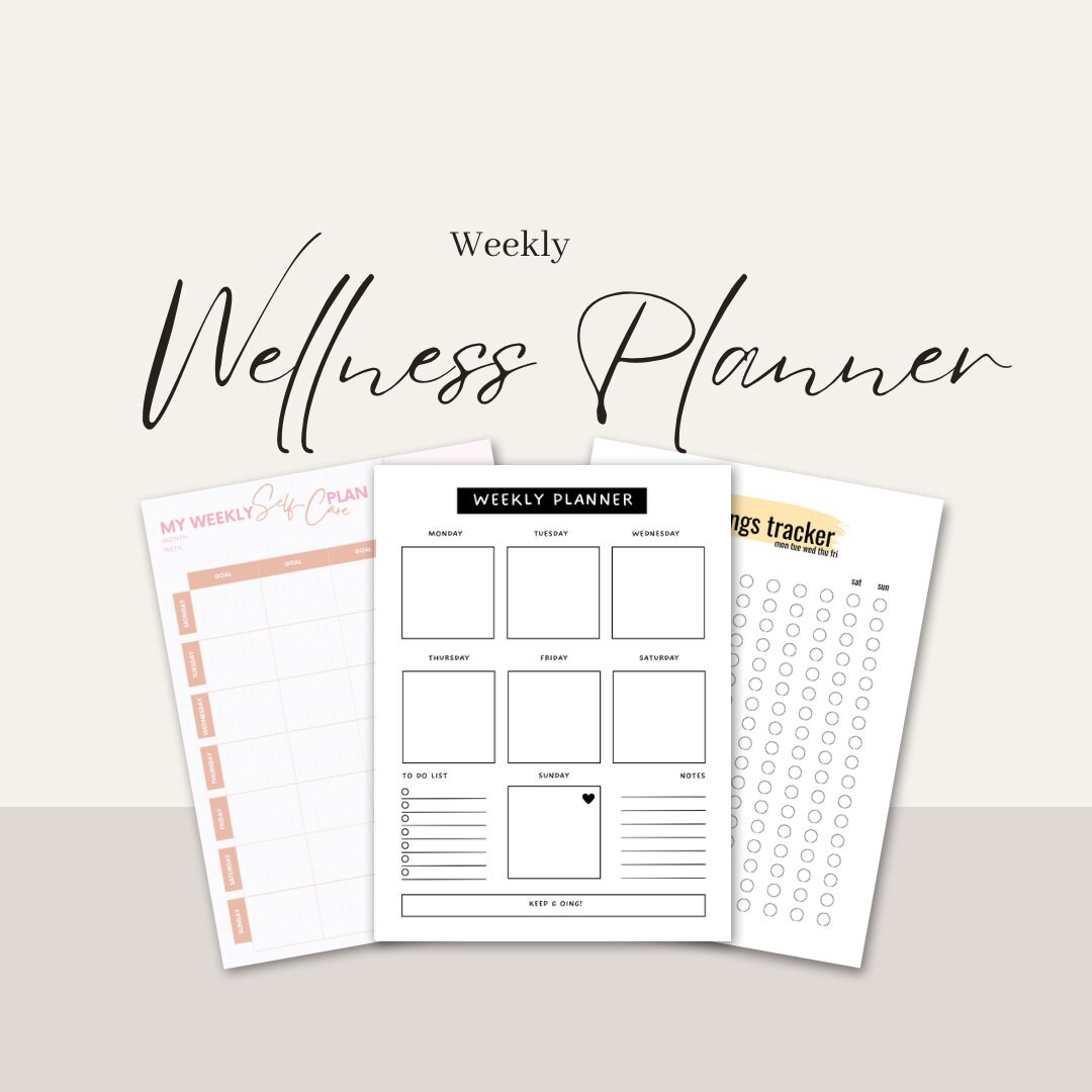 Weekly Wellness Planner- Self-care Journaling to Keep Track of Triggers ...