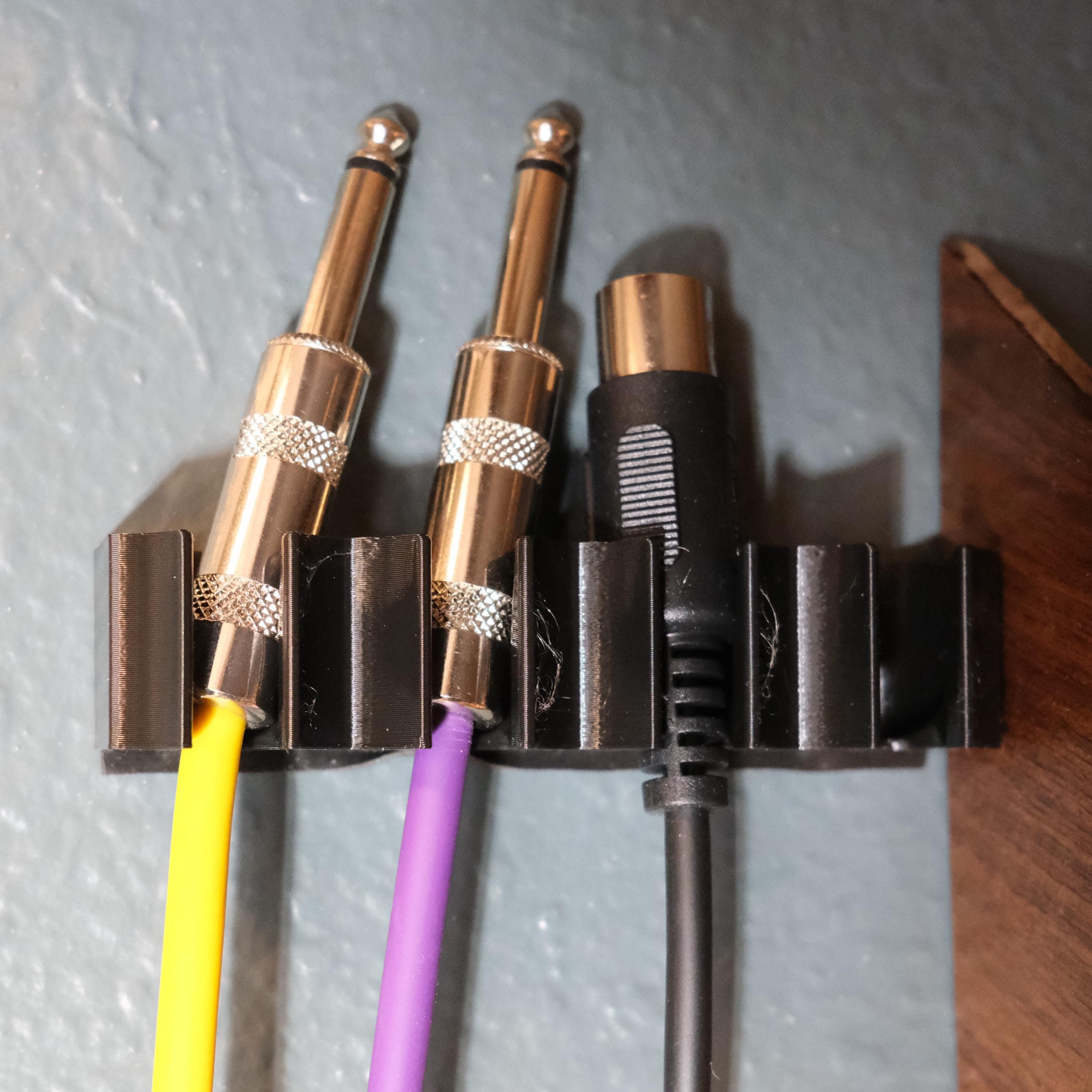 Wall Mounted Cable Holster for 4X Larger Cables (guitar, XLR, MIDI, and ...