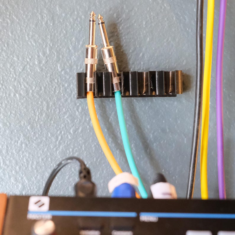Wall Mounted Cable Holster for 4X Larger Cables (guitar, XLR, MIDI, and ...