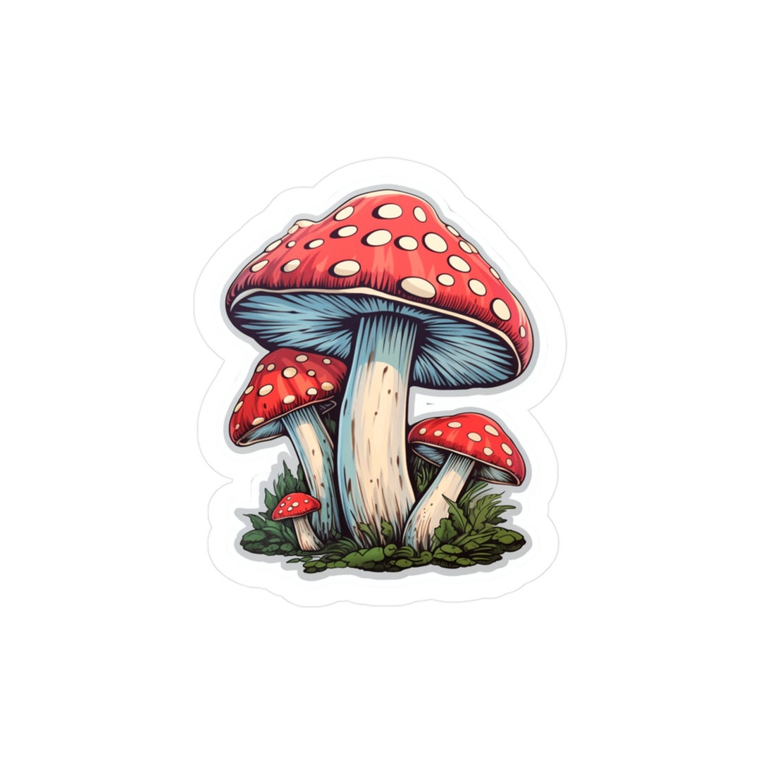 Mushroom Sticker / Decal , Cartoon Mushroom Sticker , Laptop Sticker ...