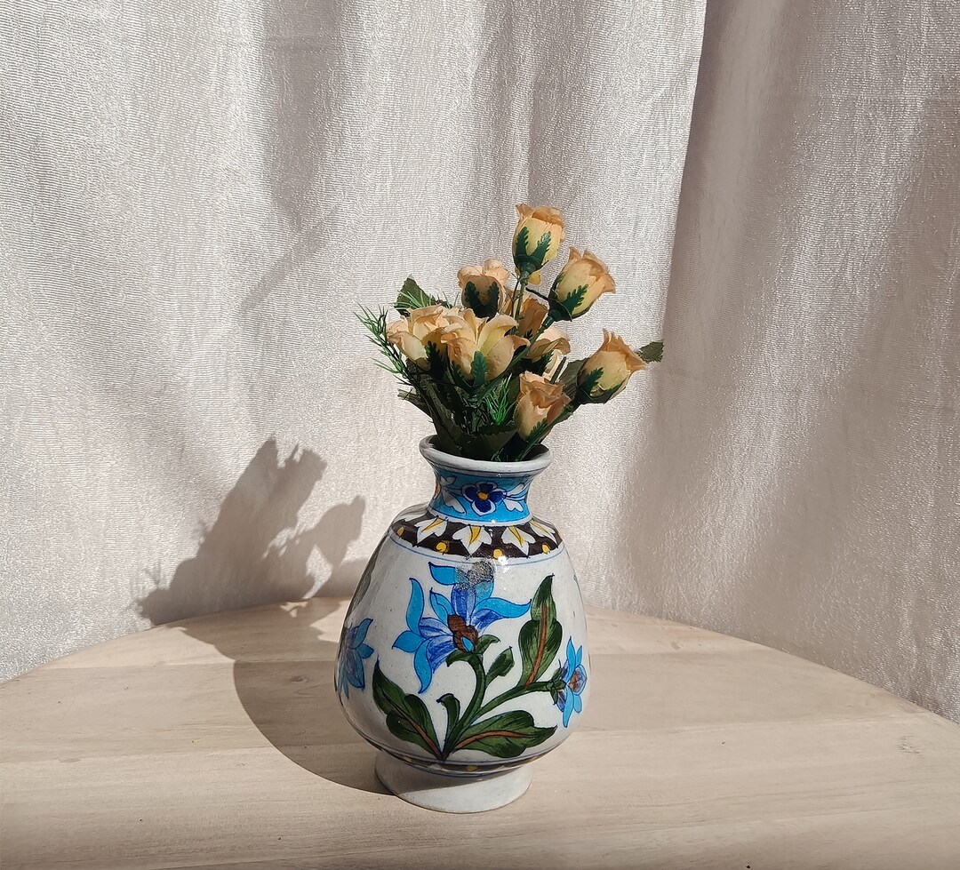 Blue Pottery Floral Vase Handcrafted Beauty for Stylish Interiors ...